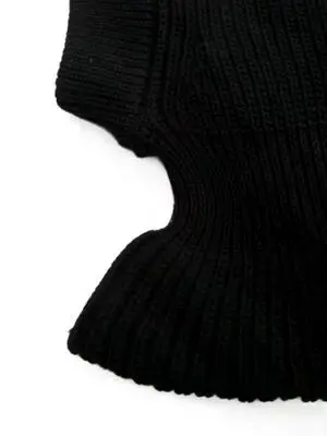 LEMAIRE Ribbed Knit Balaclava - Black