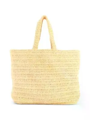 Saint Laurent Rive Gauche Raffia Tote Bag - Neutrals