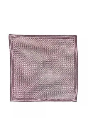 Eleventy Geometric-print Pocket Square - Purple