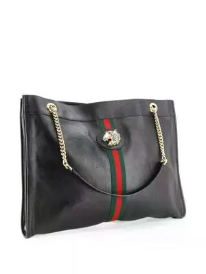 Gucci Rajah Chain Leather Large Tote Bag
