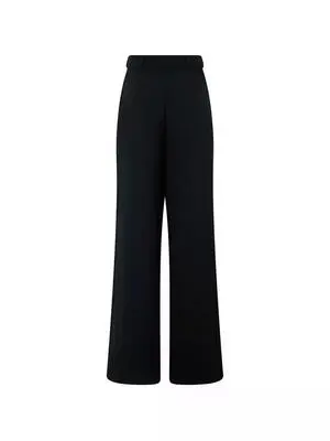 Alberta Ferretti Belted Pleated Straight Trousers - Black