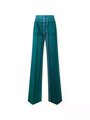 Alberta Ferretti Checked Wide-leg Trousers