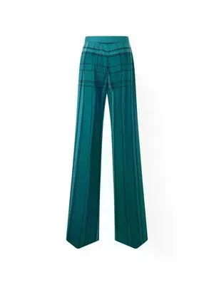 Alberta Ferretti Checked Wide-leg Trousers