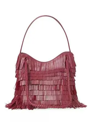 VISONA` Diletta Fringed Shoulder Bag - Red