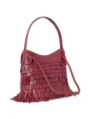 VISONA` Diletta Fringed Shoulder Bag - Red