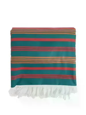 Etro Double-sided Fringed Beach Towel Green