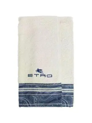 Etro Paisley-print Logo-embroidered Towels Set - White
