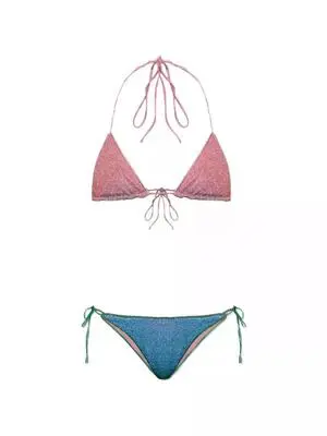 Oseree Lurex Triangle Bikini - Pink