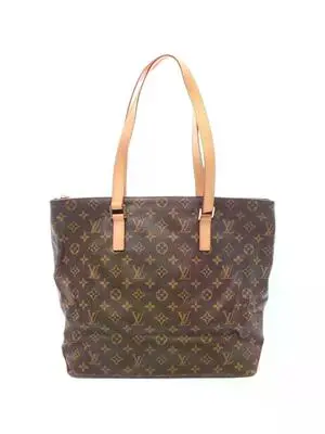 LOUIS VUITTON 2002 Monogram Cabas Mezzo Tote Bag - Brown
