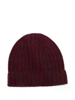 BEYOU Ribbed Knit Beanie Hat - Red