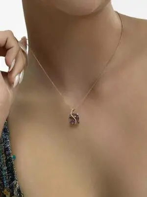 LISA NIK Round De France Amethyst And Diamond Necklace - Pink