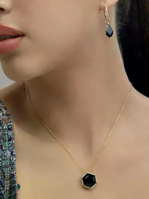 LISA NIK Yellow Diamond Hoop Earrings