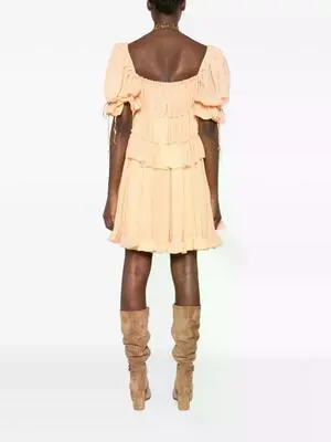 Chloé Ruffled Tiered Mini Dress - Orange