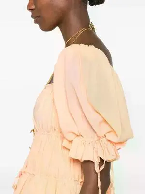 Chloé Ruffled Tiered Mini Dress - Orange