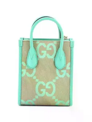 Gucci Vertical Tote Jumbo Gg Canvas Mini Crossbody Bag - Green