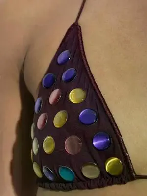 Oseree Appliqué-detailed Triangle Bikini