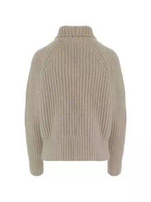ALLUDE Ribbed-knit Half-zip Sweater