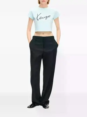 Kenzo Signature Embroidered Cropped T-shirt