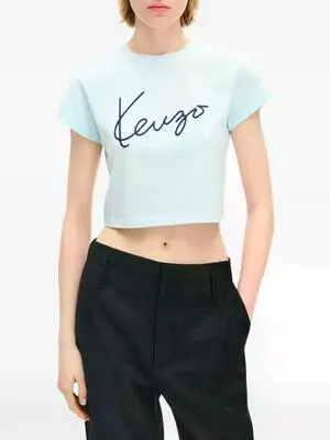 Kenzo Signature Embroidered Cropped T-shirt