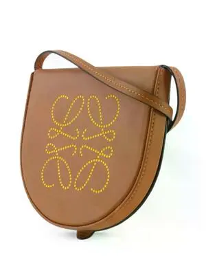 Loewe 2020 Mini Smooth Calfskin Anagram Heel Crossbody Bag - Brown