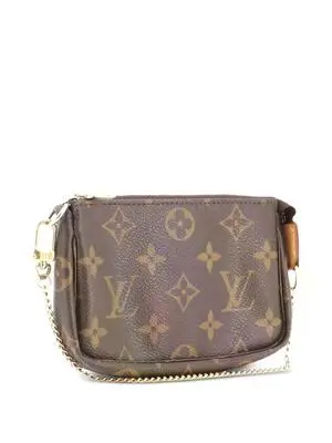 LOUIS VUITTON Pochette Accessoires Monogram Canvas Mini Clutch Bag - Brown
