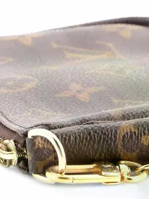 LOUIS VUITTON Pochette Accessoires Monogram Canvas Mini Clutch Bag - Brown