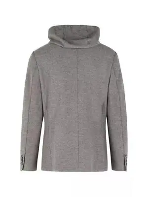 Eleventy Hooded Single-breasted Blazer - Grey