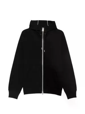 Sacai Zip-up Drawstring Hoodie - Black