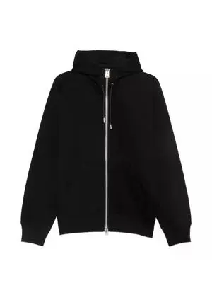Sacai Zip-up Drawstring Hoodie - Black