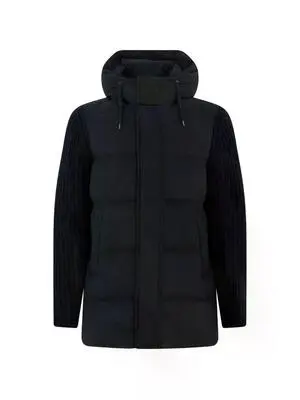 Herno Knitted Sleeve Hooded Jacket