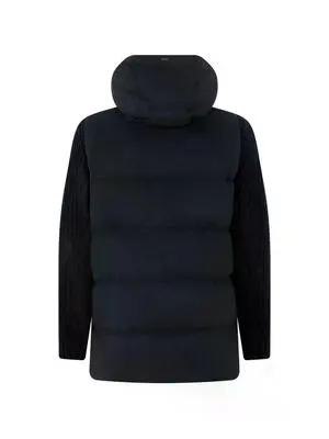 Herno Knitted Sleeve Hooded Jacket