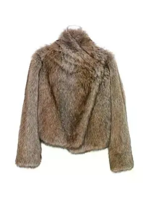 B&B COUTURE Faux-fur Wide-lapel Coat