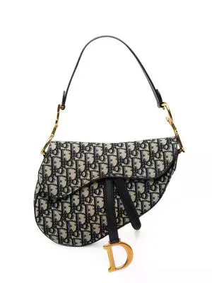 Dior 2019 Oblique Canvas Saddle Bag Shoulder Bag - Blue