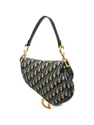 Dior Oblique Canvas Saddle Bag Shoulder Bag - Blue
