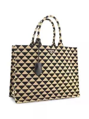 Prada Symbole Shopper Jacquard Large Tote Bag