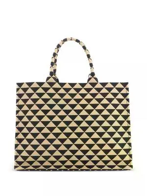 Prada Large Jacquard Shopper Tote Bag