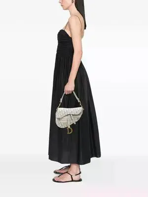 Dior 2020 Oblique Embroidered Canvas Saddle Bag Shoulder Bag - Grey