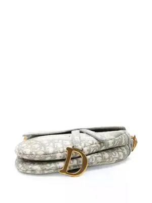 Dior 2020 Oblique Embroidered Canvas Saddle Bag Shoulder Bag