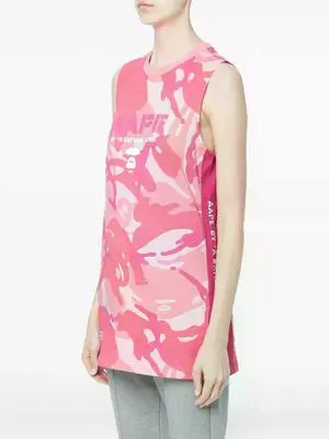 AAPE BY *A BATHING APE Camouflage-print Mesh-tape Tank Top