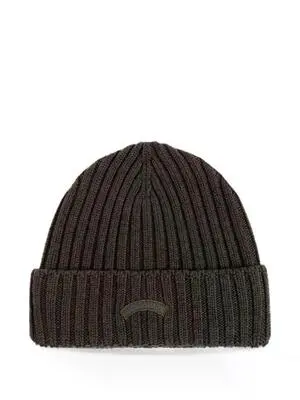 Paul & Shark Ribbed-knit Beanie Hat - Brown