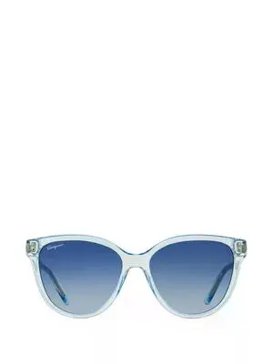 FERRAGAMO Gancini Butterfly-frame Sunglasses - Blue