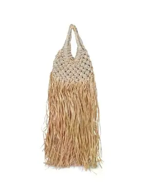 HIBOURAMA Vannifique Fringed Tote Bag - Neutrals