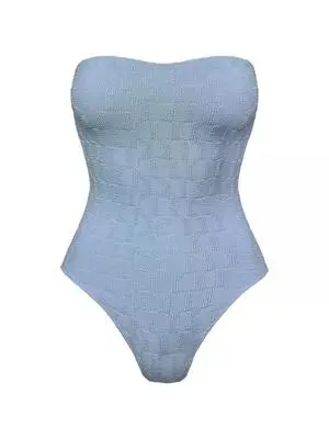 SOFIA ERHAN Kaia Strapless Crinkle Swimsuit - Blue