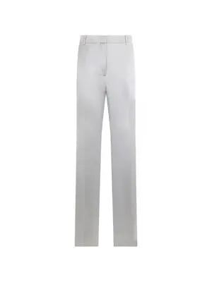 Alberta Ferretti Slim-fit Silk Satin Trousers - Grey