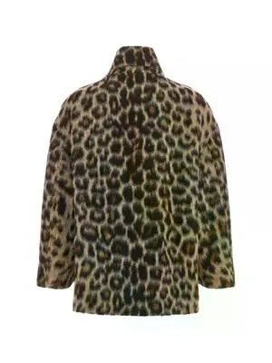 Alberto Biani Animal Print Brushed Finish Coat