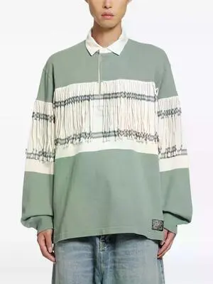 Kapital Fringed Panelled Rugby Polo Shirt - Green