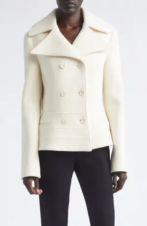 Proenza Schouler Romane Compact Melton Wool Jacket - Ivory