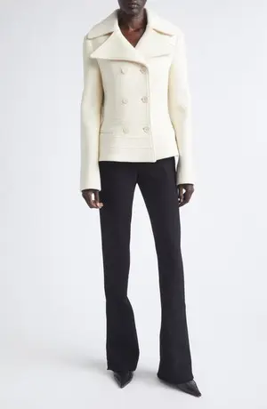 Proenza Schouler Romane Compact Melton Wool Jacket - Ivory