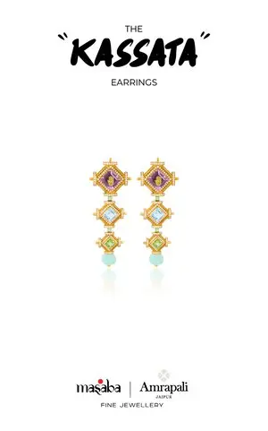 AMRAPALI 18k Yellow Gold -stone Drop Earrings