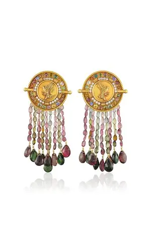 AMRAPALI 18k Yellow Gold Watermelon Waterfall Earrings - Multi